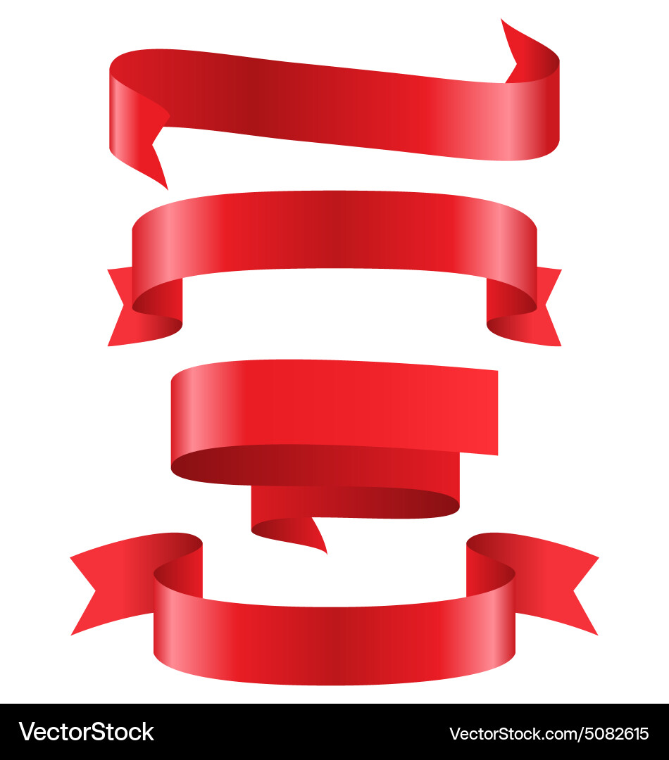Celebration Curved Ribbons Variations Isolated on Vector Image
