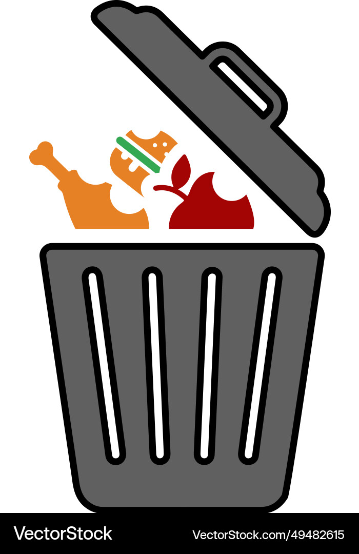 Food waste garbage icon Royalty Free Vector Image