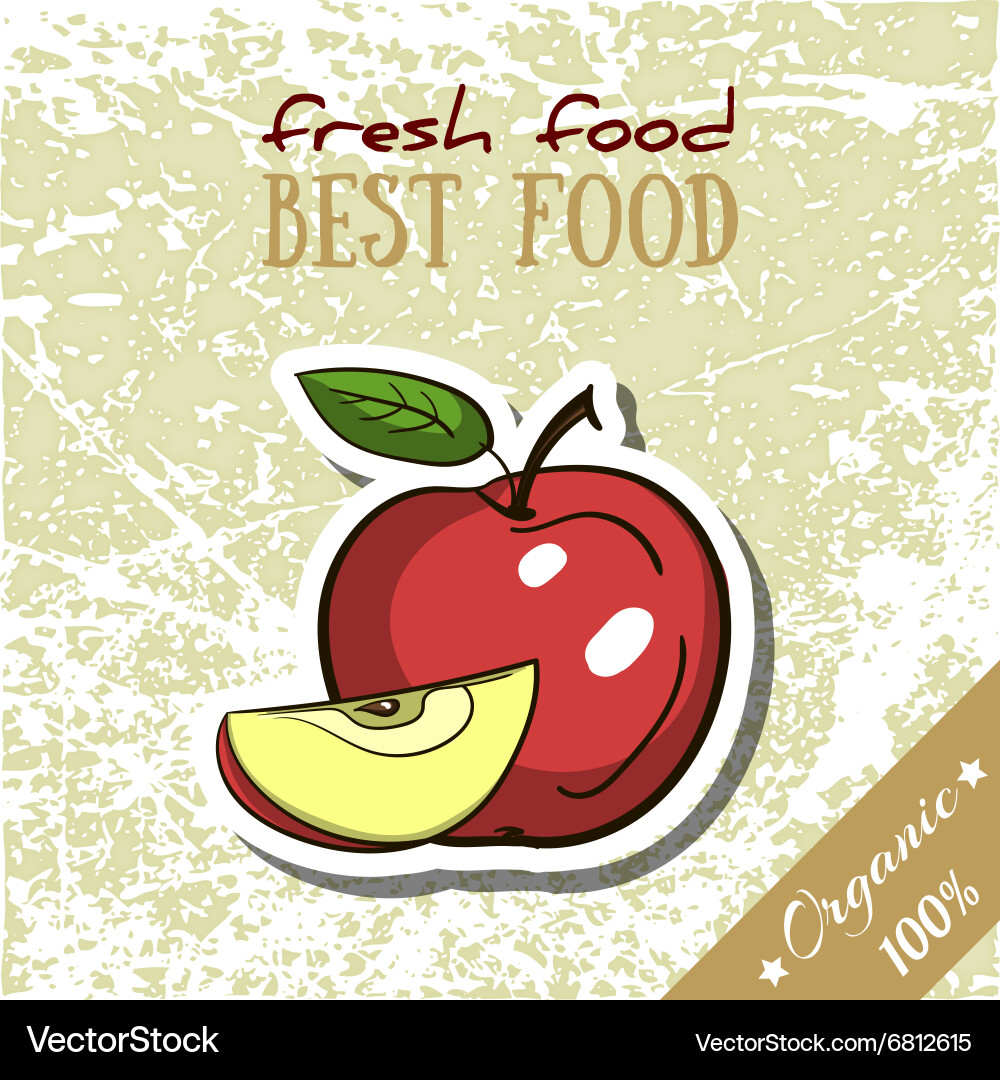 Healthy food apple Royalty Free Vector Image - VectorStock