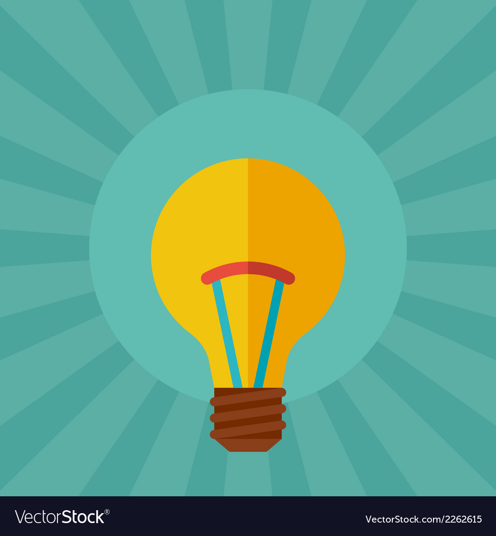 Light bulb idea concept in flat style Royalty Free Vector