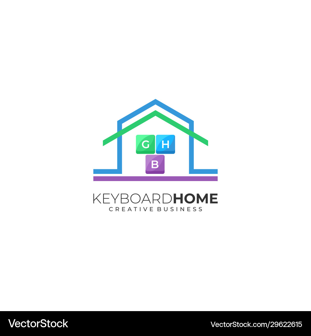 Logo keyboard home gradient colorful style Vector Image