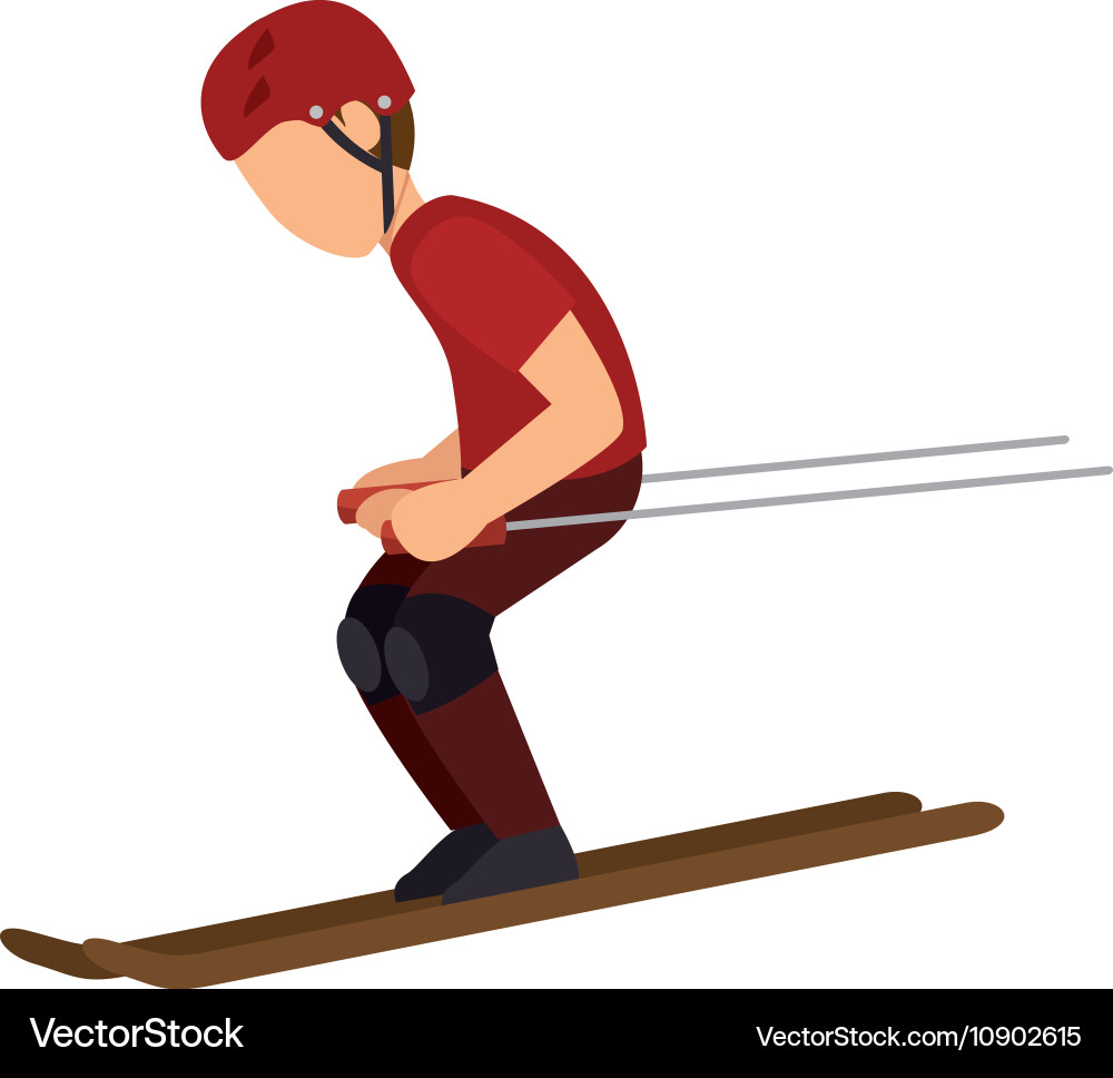 Man trainning ski sport Royalty Free Vector Image
