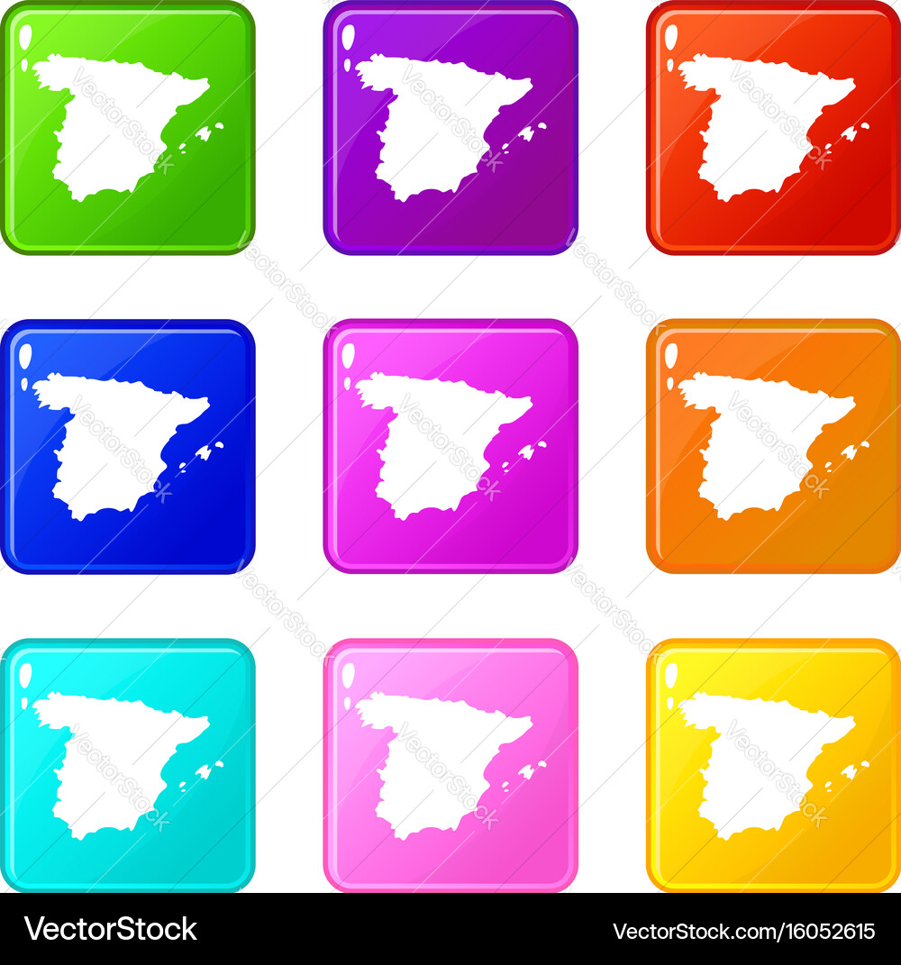 Map of spain set 9 Royalty Free Vector Image - VectorStock