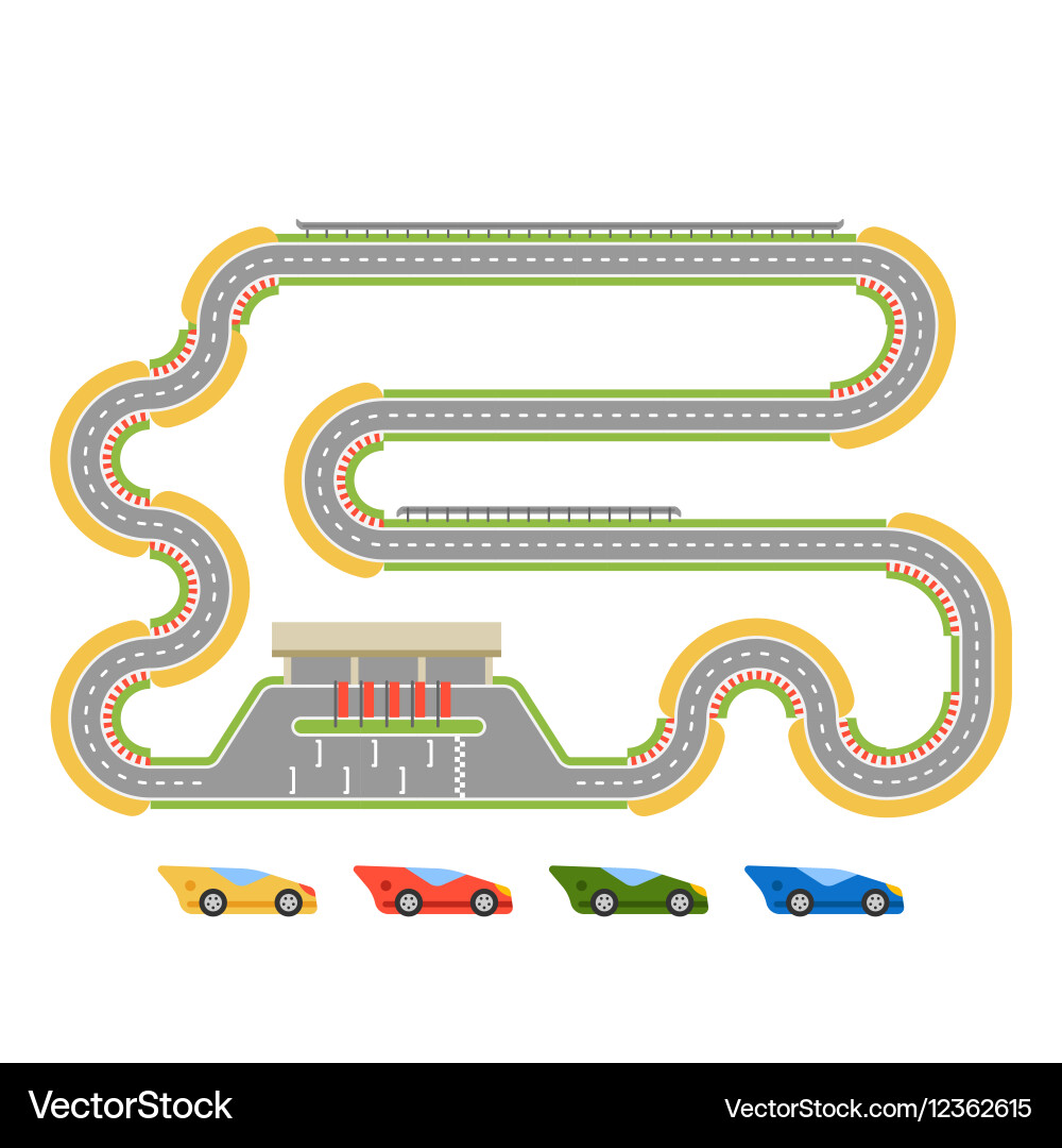 Race track curve road Royalty Free Vector Image