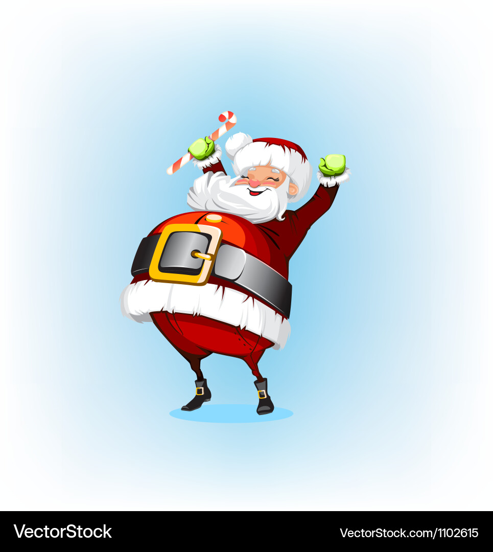 Santa claus holding a candy Royalty Free Vector Image