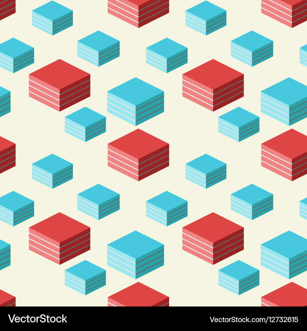 Seamless pattern of simple volumetric units Vector Image