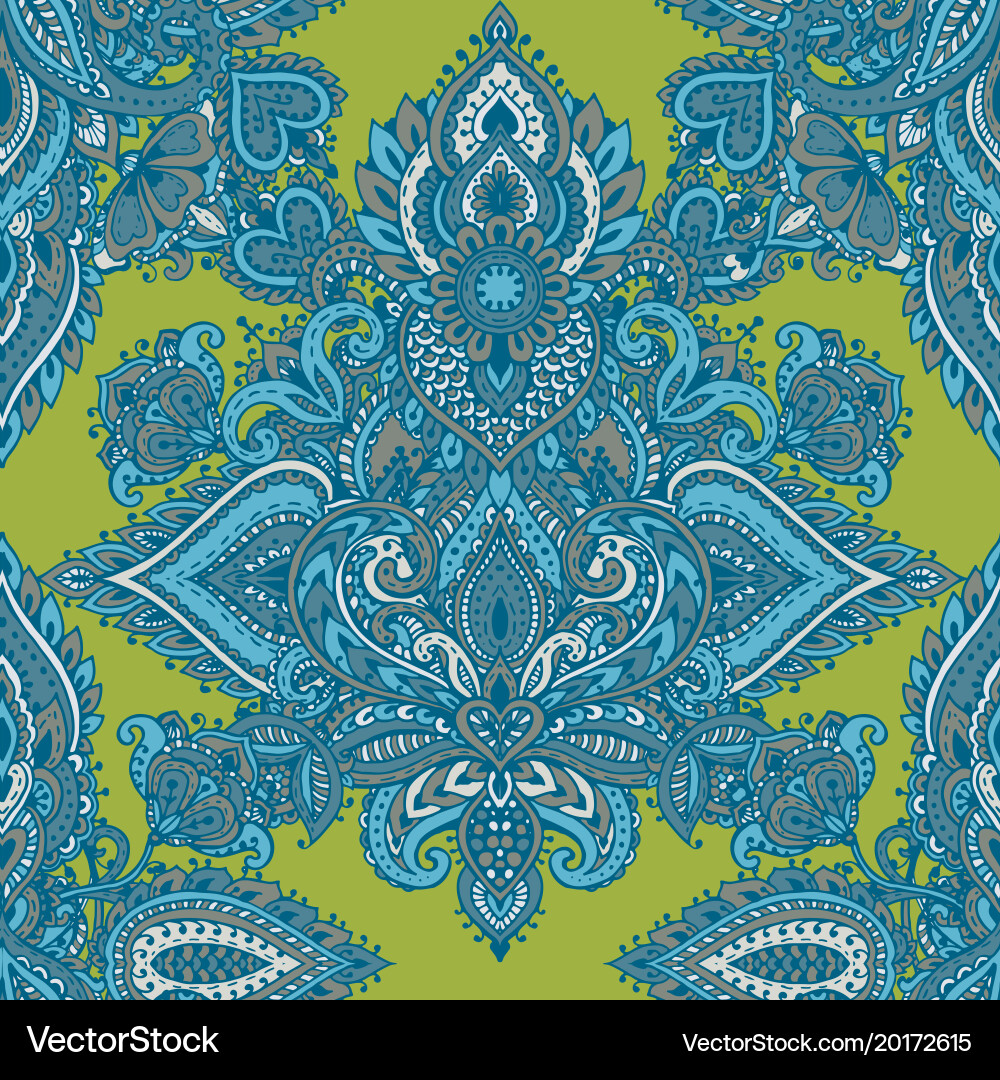 Seamless pattern with henna mehndi floral Vector Image