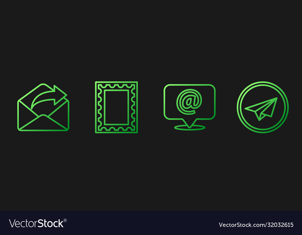 Set line mail and e-mail on speech bubble Vector Image Set line mail and e-mail on speech bubble Vector Image