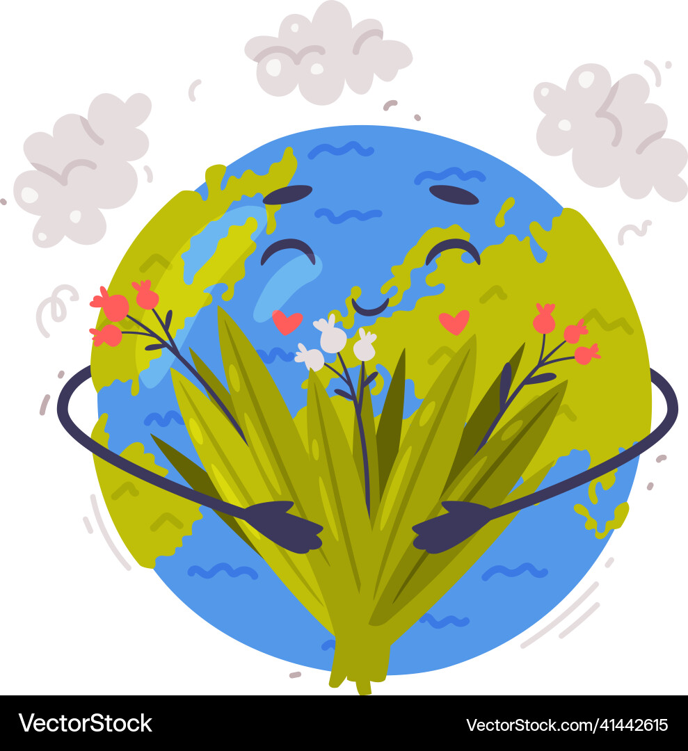 Smiling earth globe as ecology and environment Vector Image