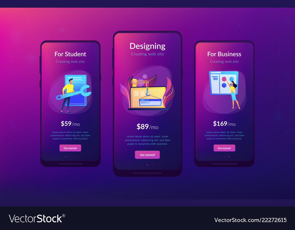 Web development app interface template Royalty Free Vector