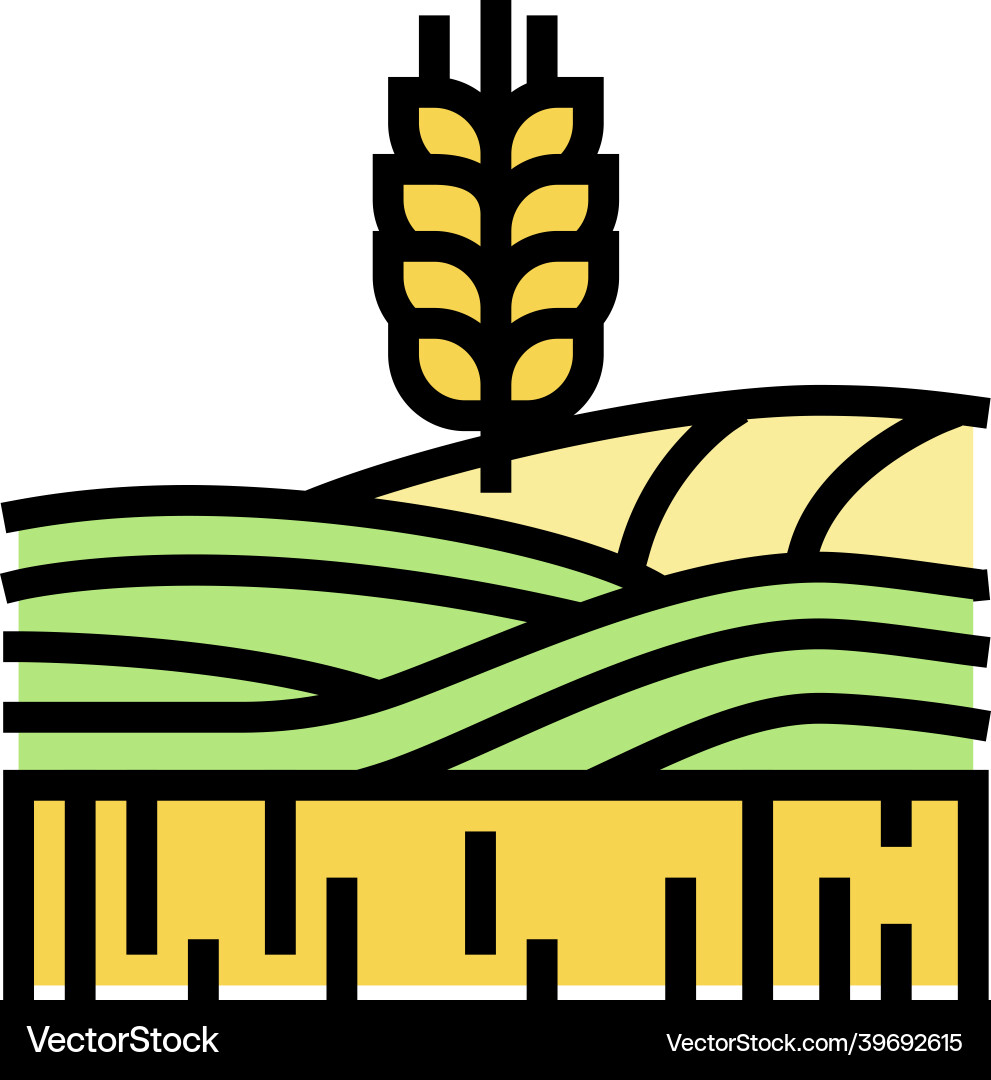Wheat growth field color icon Royalty Free Vector Image