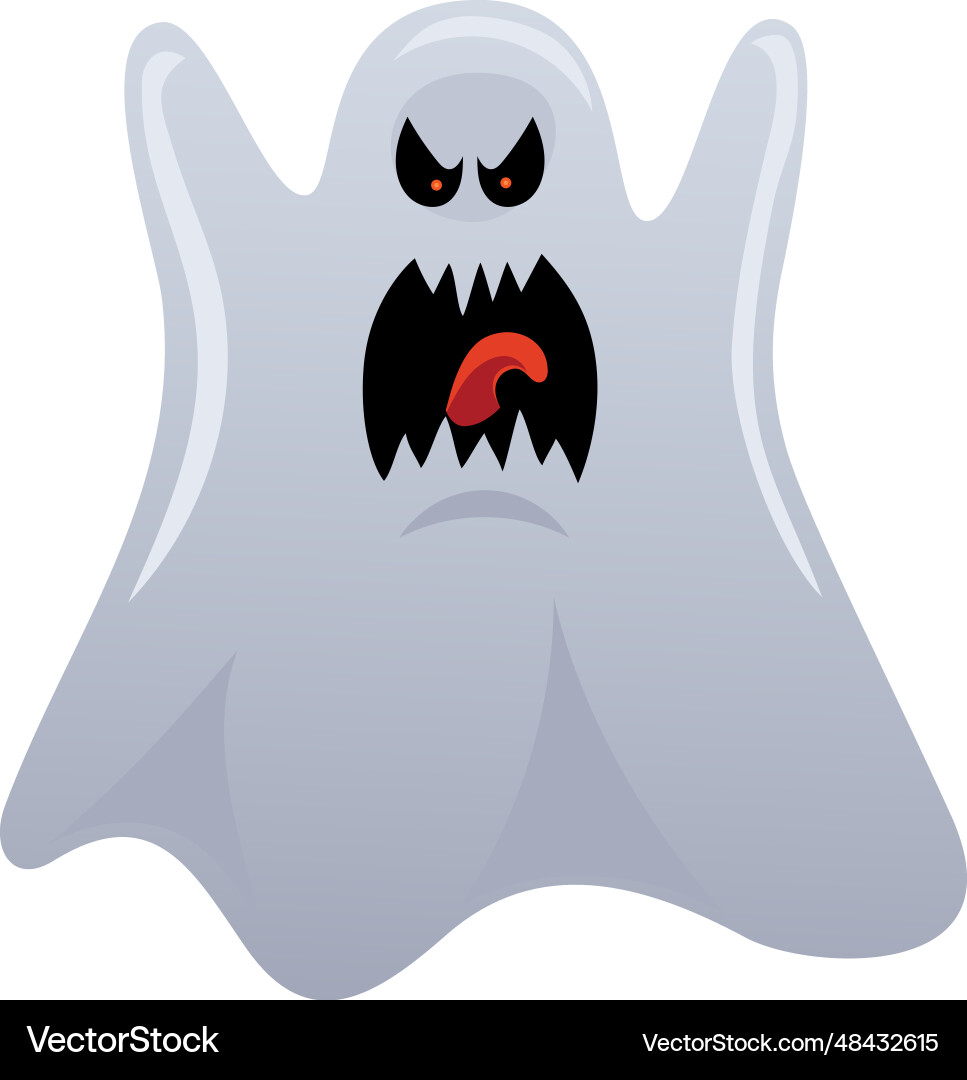 White ghost phantom silhouette halloween cartoon Vector Image