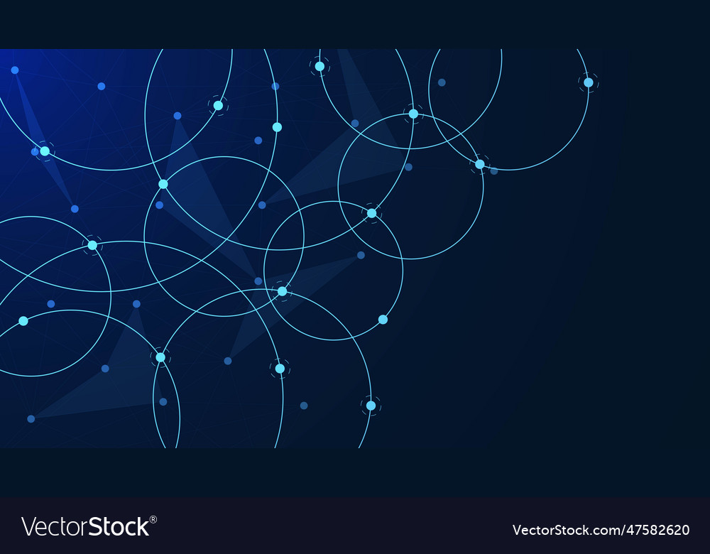 Abstract circle plexus with connecting circle line