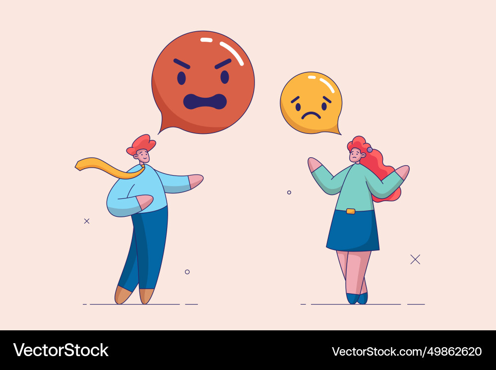Aggressive business peoples abusive relations Vector Image