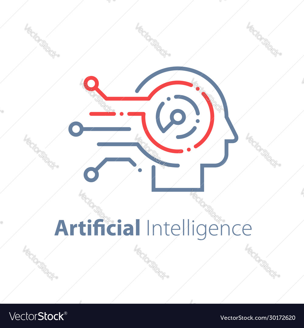 Artificial intelligence concept machine learning Vector Image