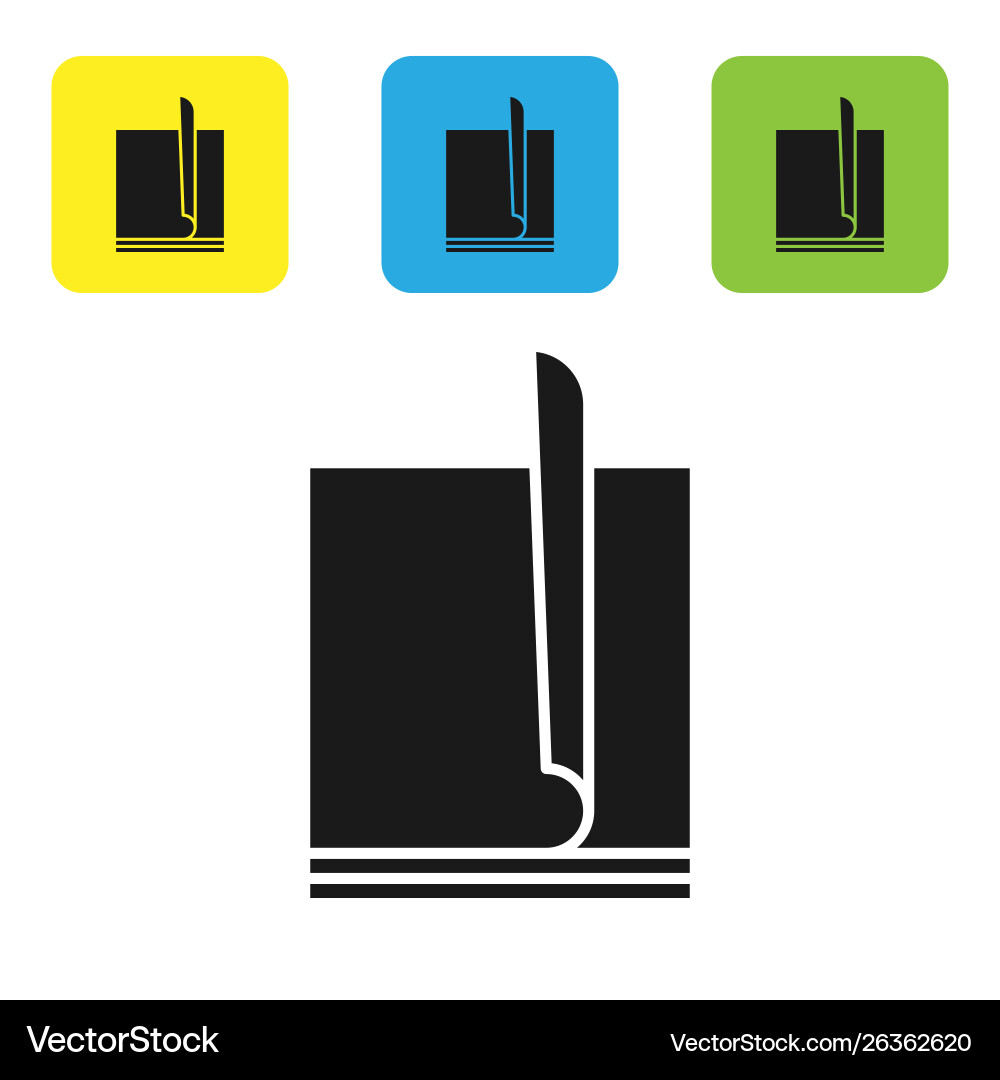Black file document icon isolated on white Vector Image