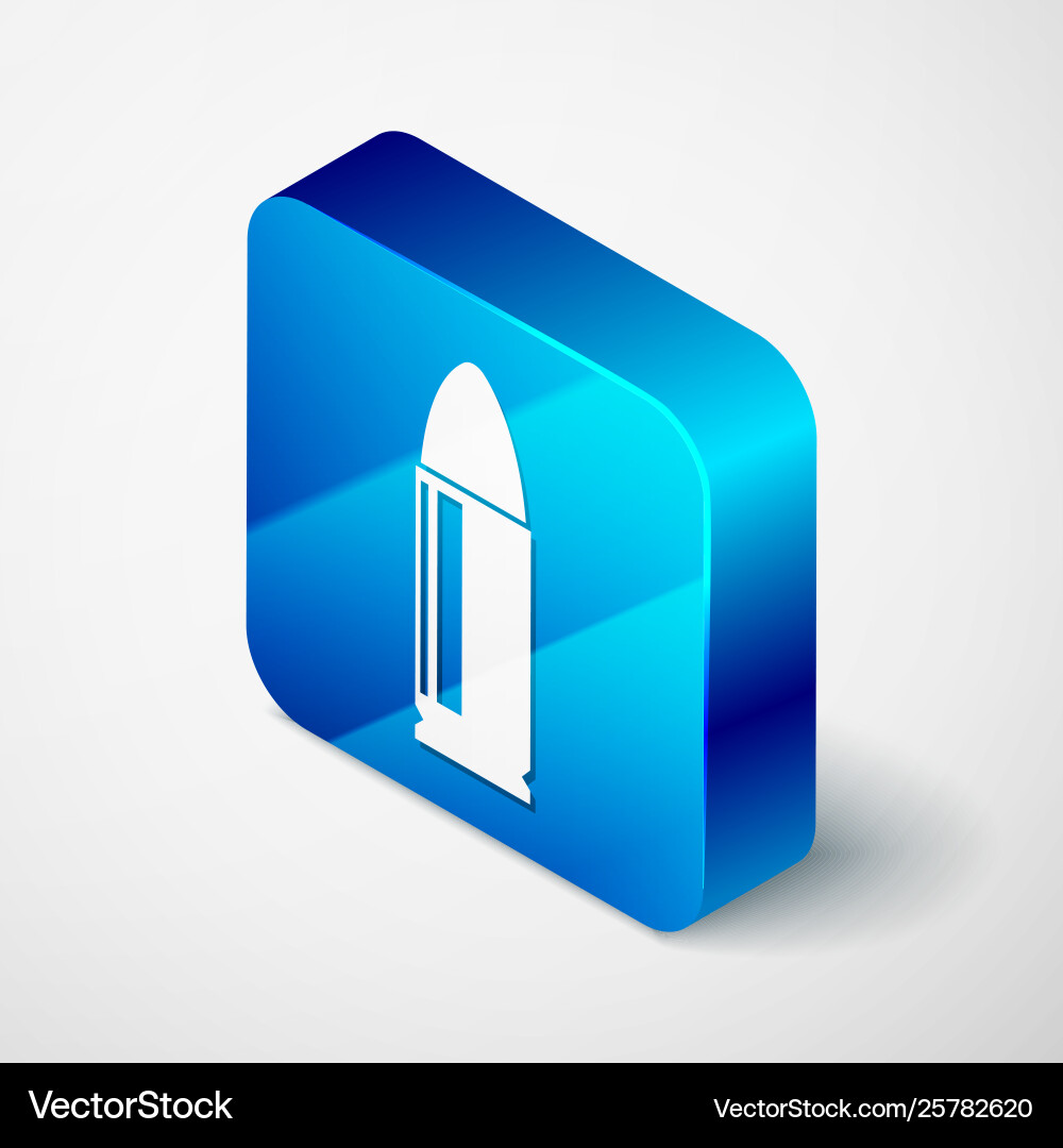 Isometric bullet icon isolated on white background
