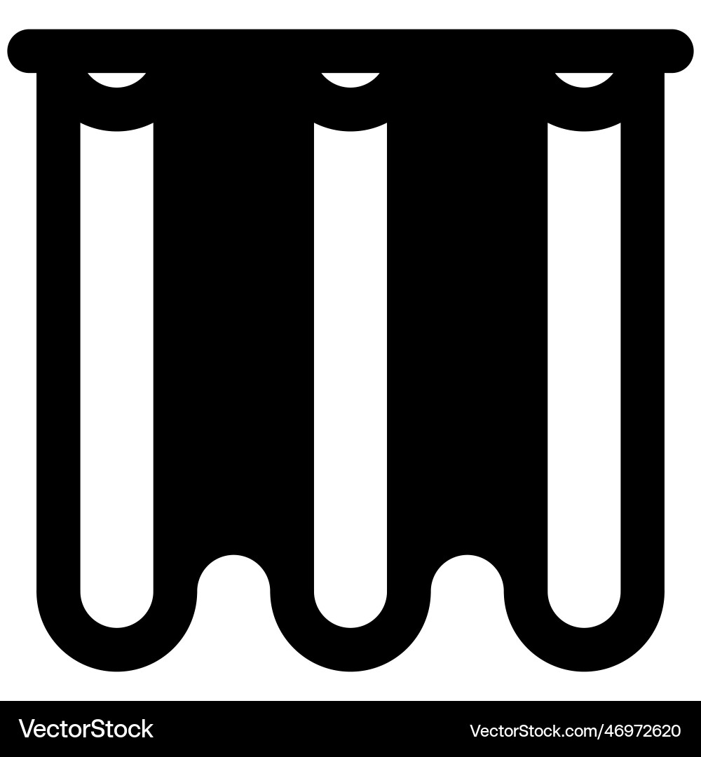 Long draped curtains for shower area Royalty Free Vector