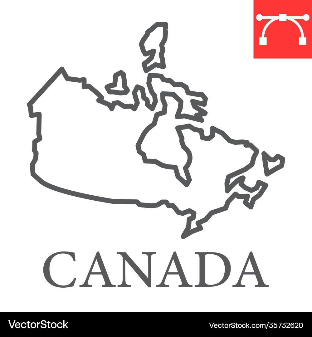 Map canada line icon country and geography Vector Image