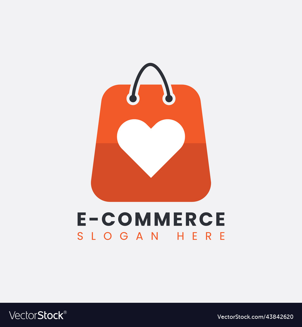 Modern ecommerce online shop store logo design co Vector Image