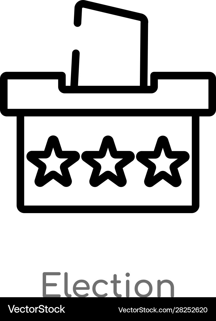 Outline election icon isolated black simple line Vector Image