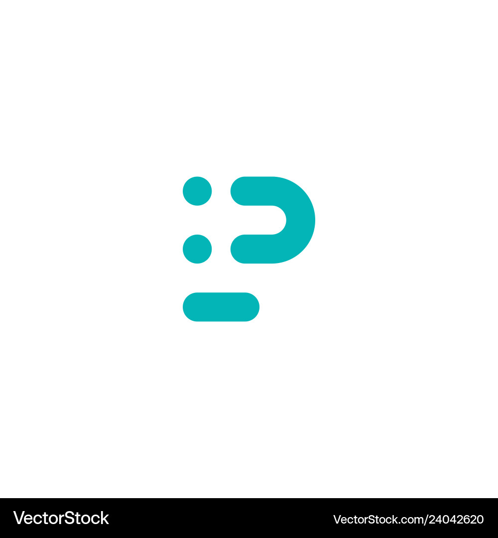 P letter logo smile initial line art outline Vector Image