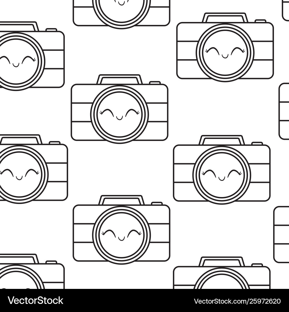 Pattern cameras photographics kawaii Royalty Free Vector