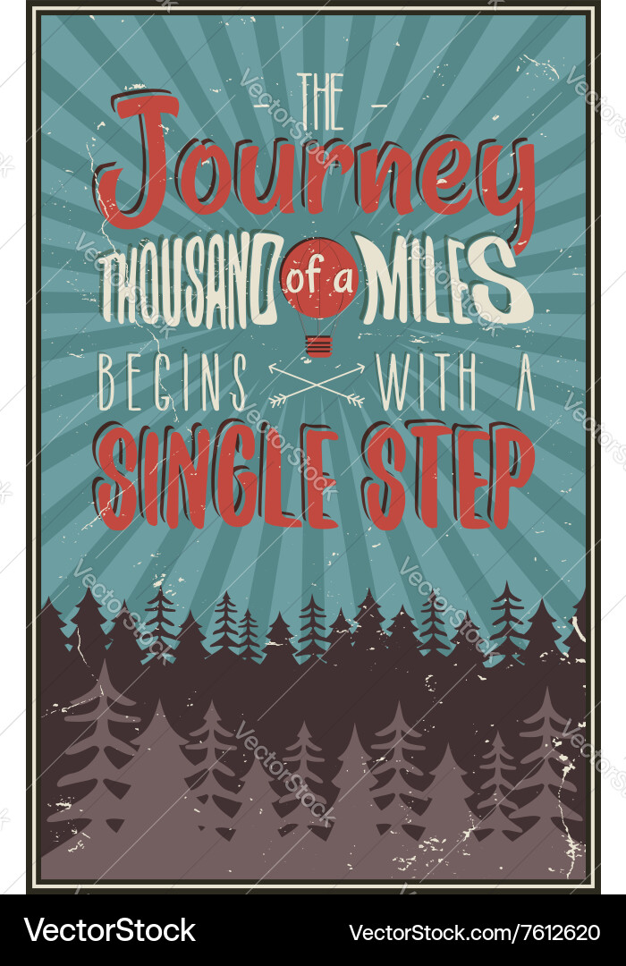 Retro travel typography poster with typographical Vector Image