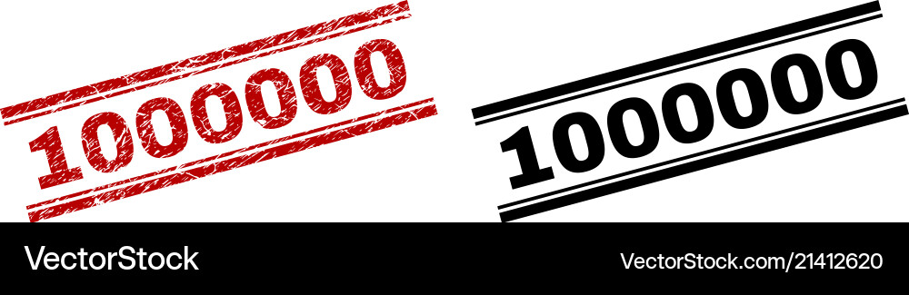 Scratched textured and clean 1000000 stamp prints Vector Image