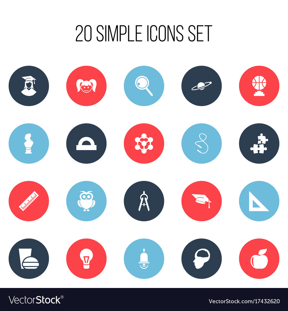 Set of 20 editable education icons includes Vector Image