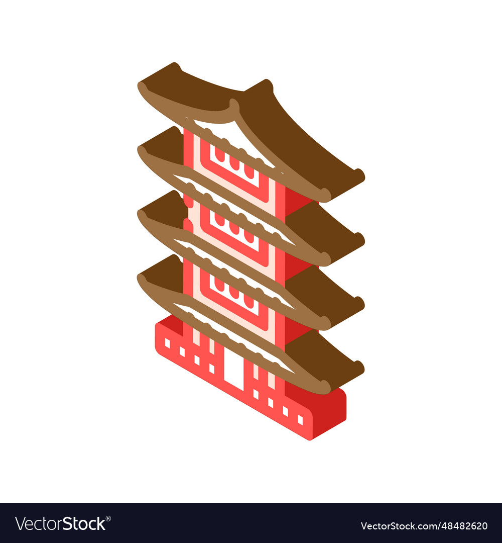 Shinto shrine building shintoism isometric icon Vector Image