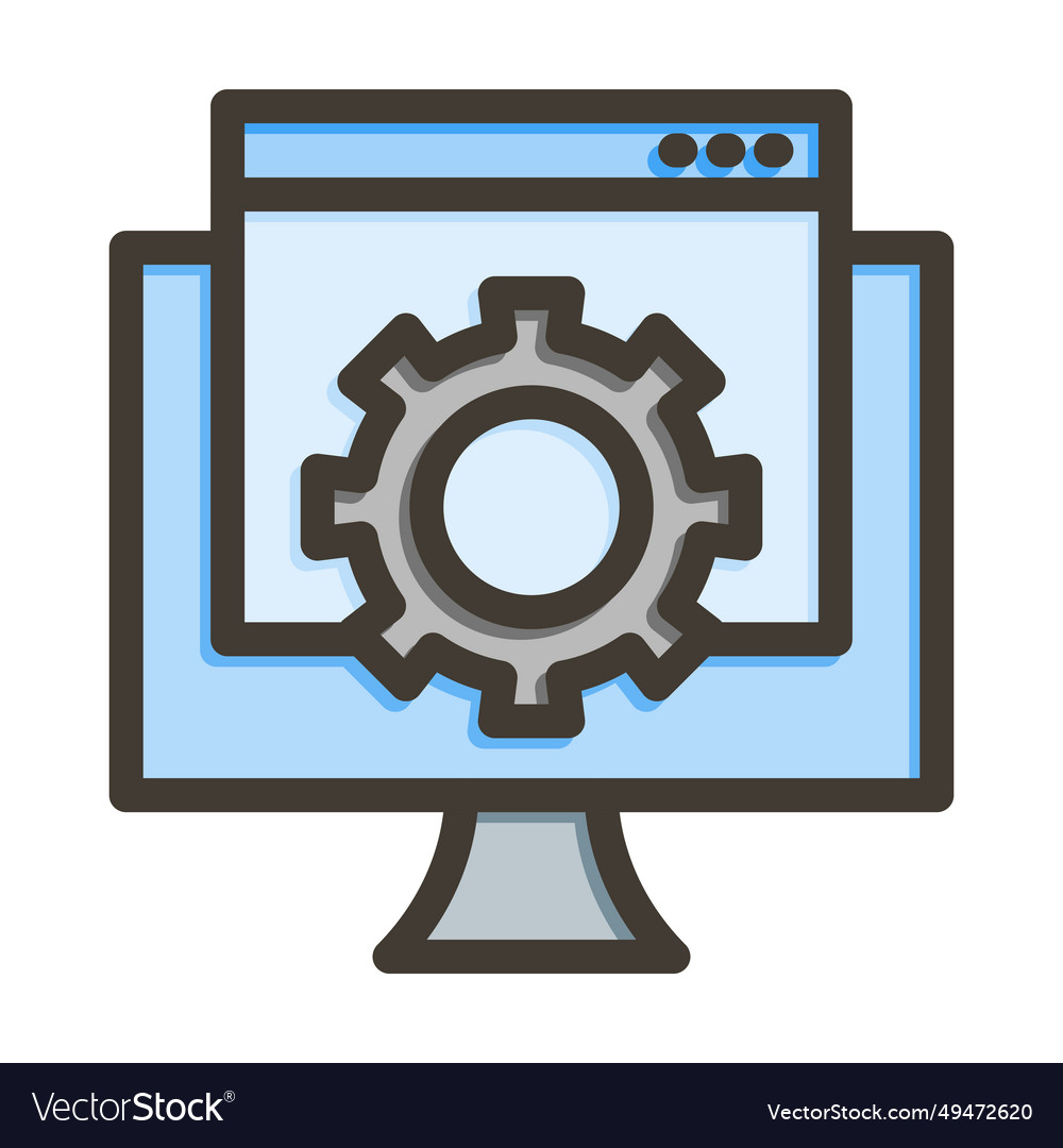 Software development thick line filled colors Vector Image