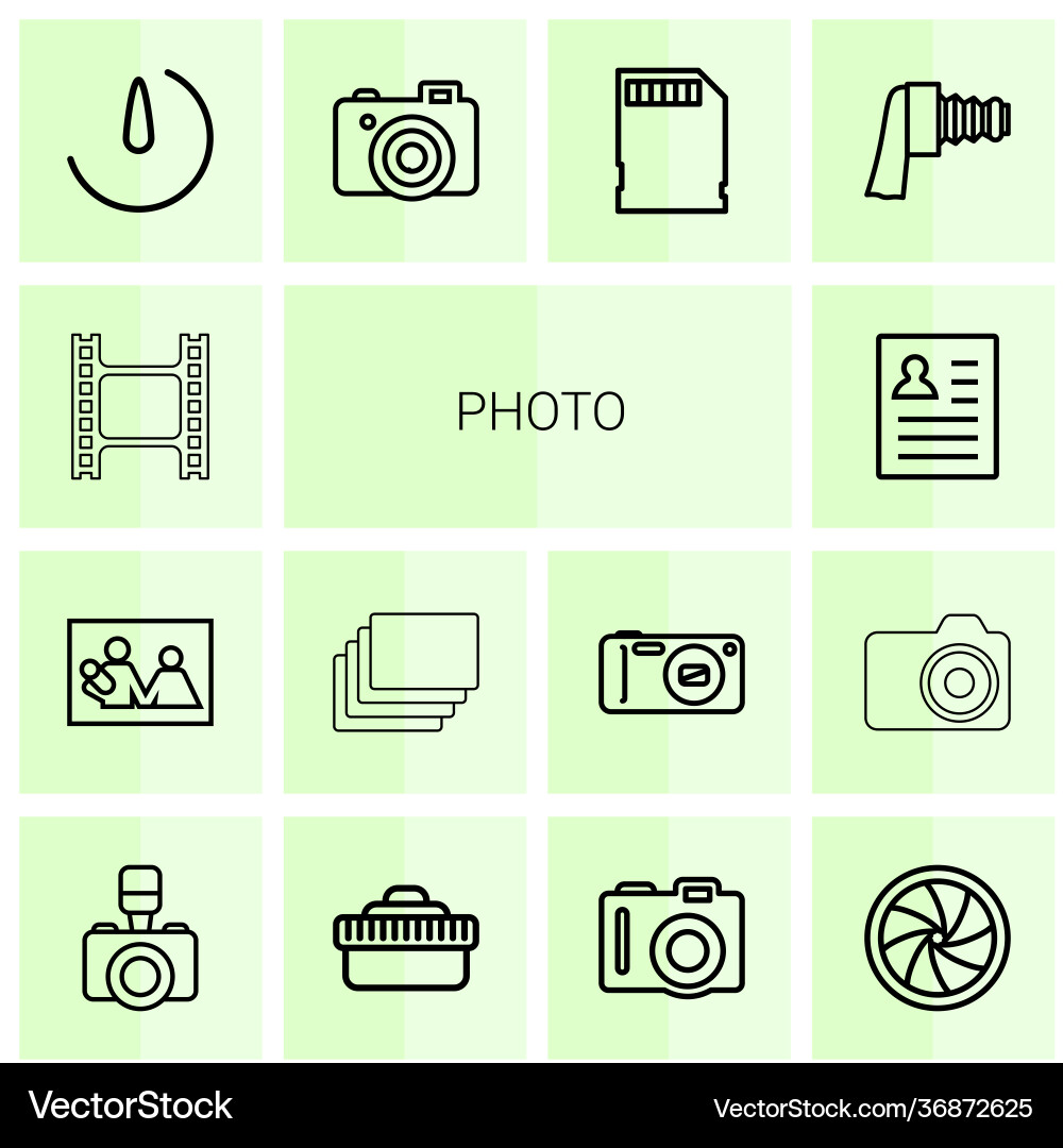 14 photo icons Royalty Free Vector Image - VectorStock