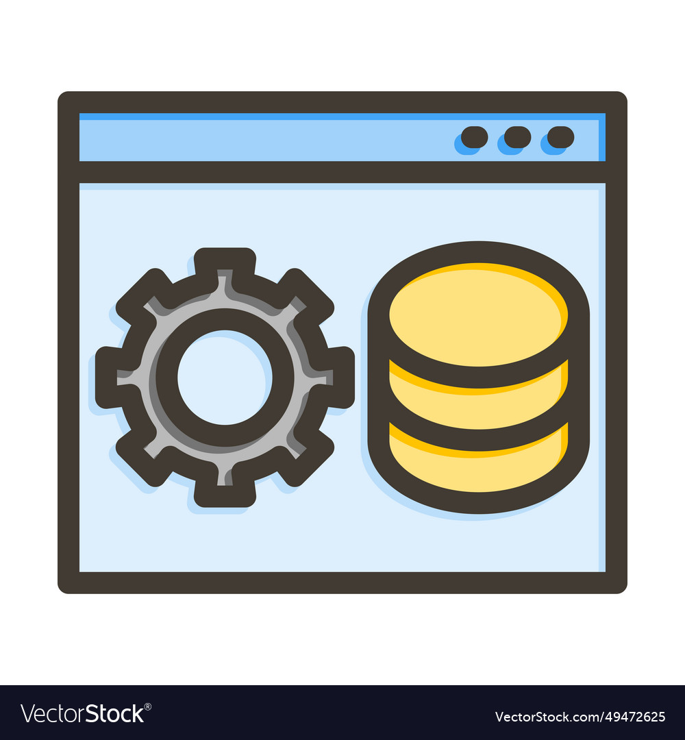 Backend thick line filled colors icon Royalty Free Vector Backend thick line filled colors icon Royalty Free Vector