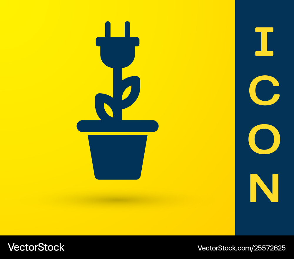 Blue electric saving plug in pot icon isolated Vector Image