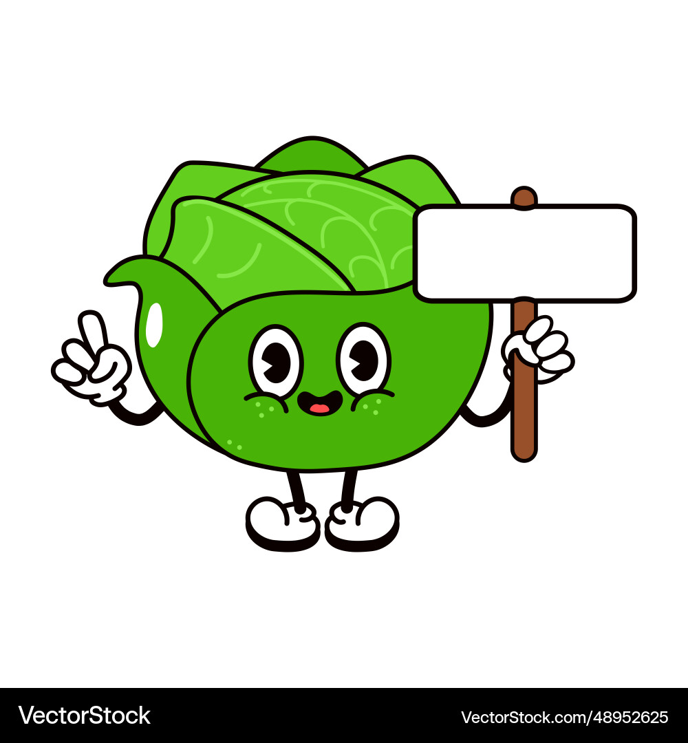 Cabbage with an inscription character hand Vector Image