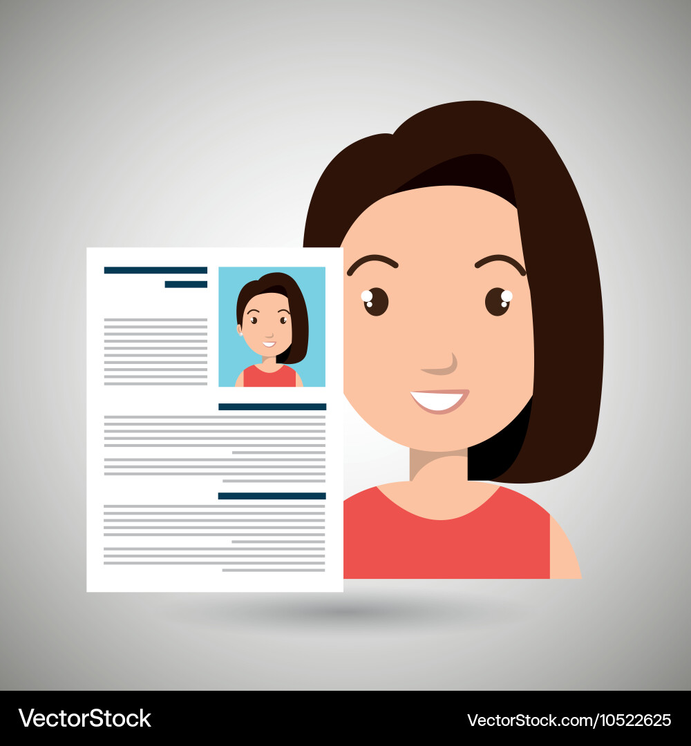 Cv resume woman icon Royalty Free Vector Image