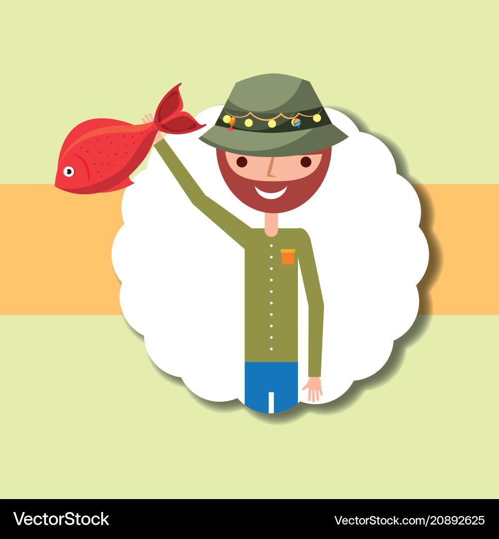 Fishing people cartoon Royalty Free Vector Image