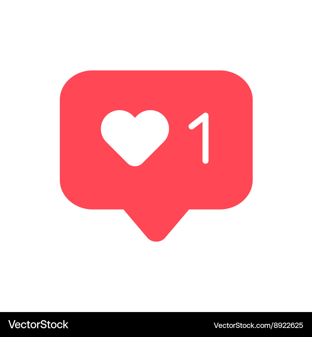 Flat like icon in pink color Royalty Free Vector Image