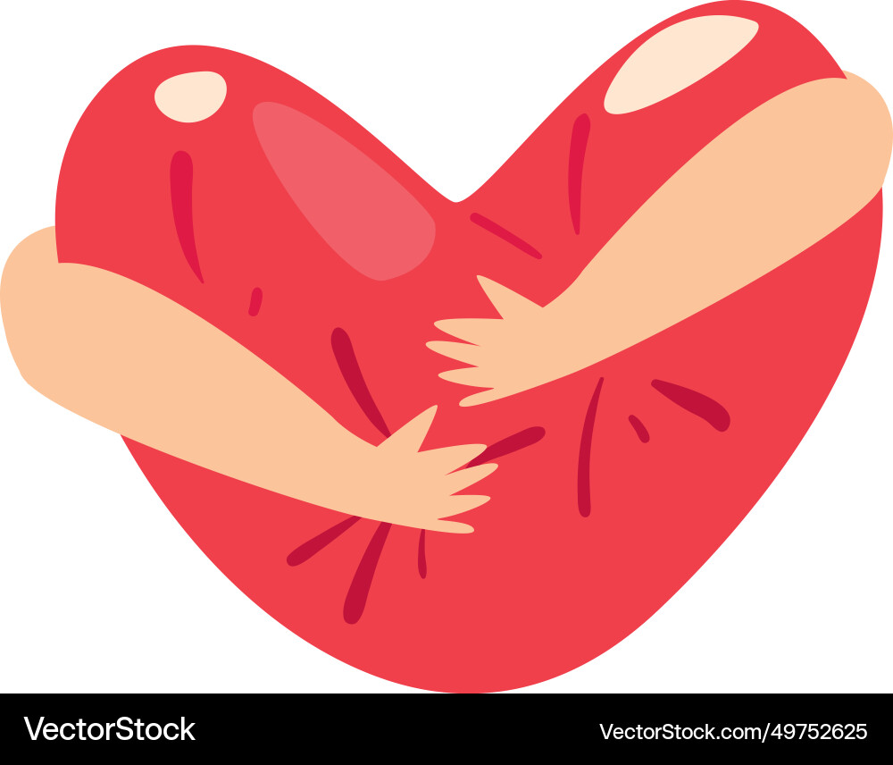Hug day hearts in arms Royalty Free Vector Image