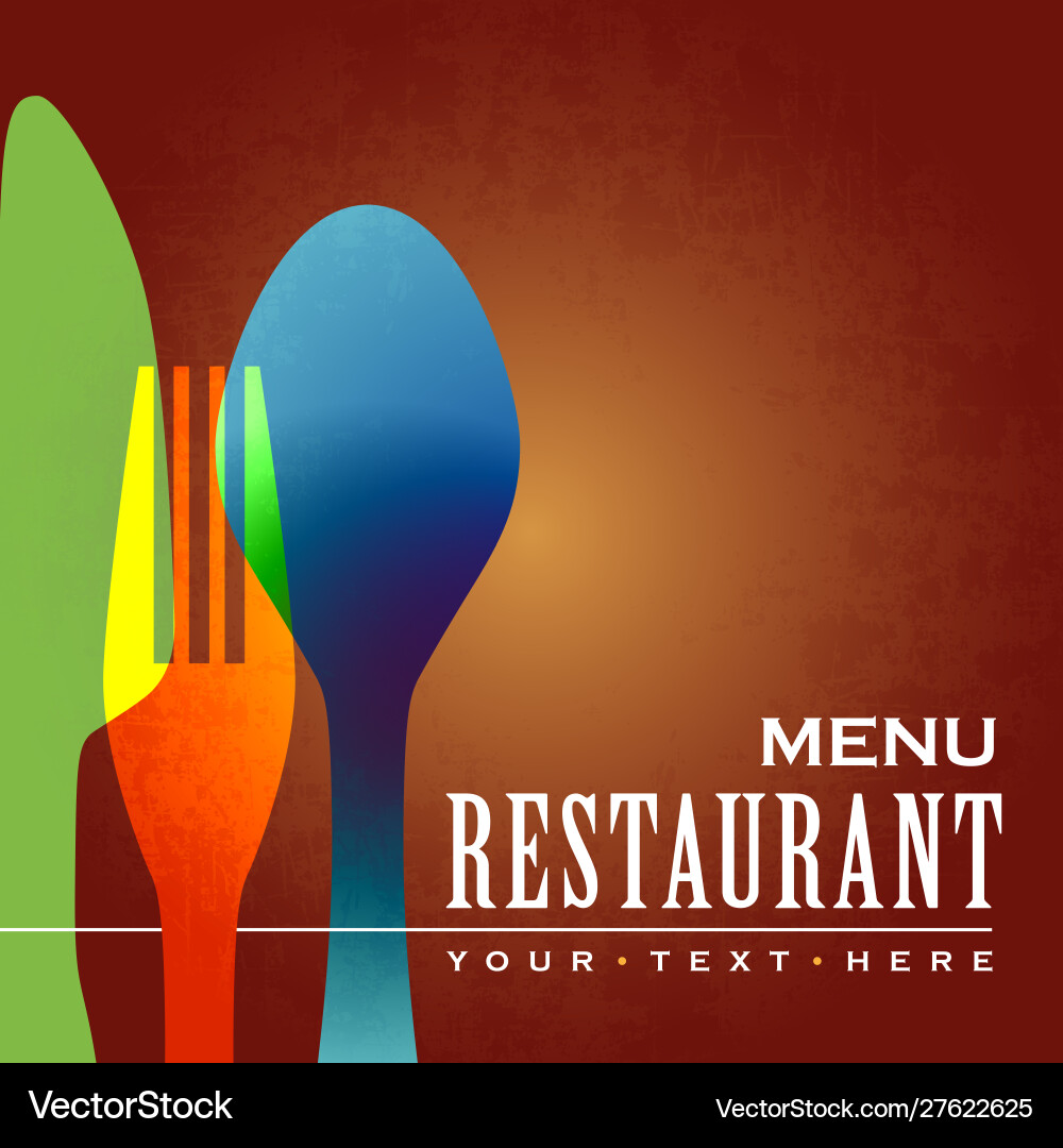 Menu colorful cover for restaurant Royalty Free Vector Image