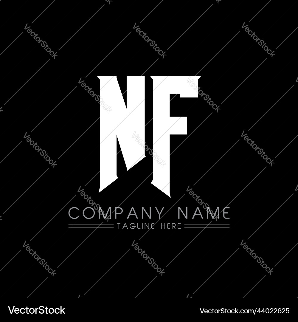 Nf letter logo design initial letters gamings Vector Image