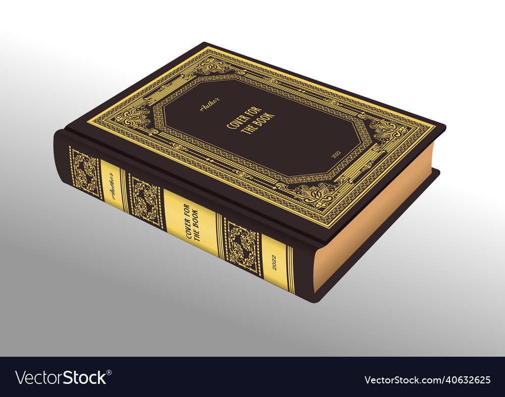 Old book cover design elements Royalty Free Vector Image