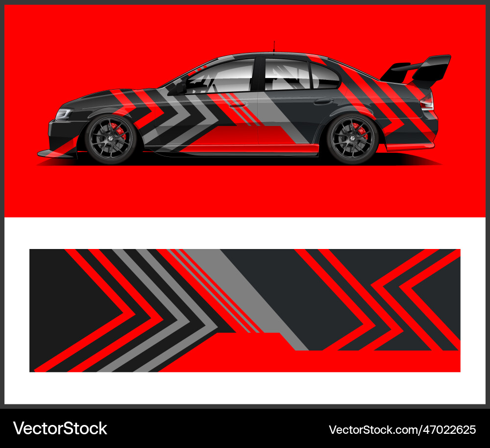 Racing car wraps vinyl sticker graphics Royalty Free Vector