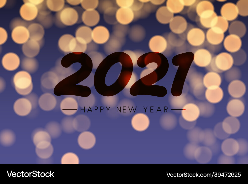 Red transparent 2021 sign on blurred background Vector Image