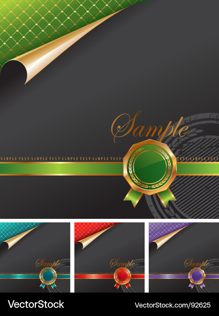 Royal design with golden seal Royalty Free Vector Image