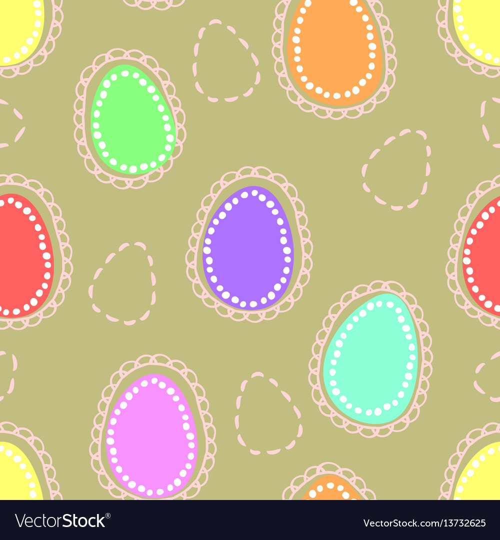 Seamless easter pattern with colored and dushed Vector Image