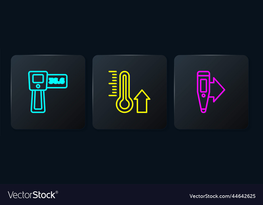 Set line digital thermometer and meteorology Vector Image