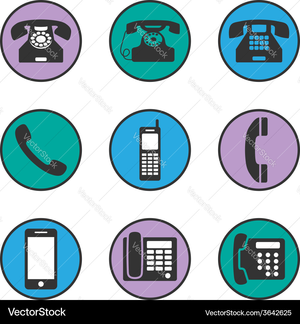 Set of different phone icons Royalty Free Vector Image