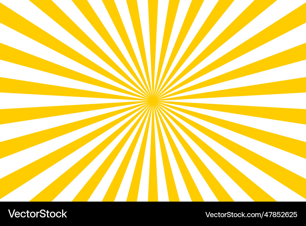 Sun ray radial background yellow burst Royalty Free Vector